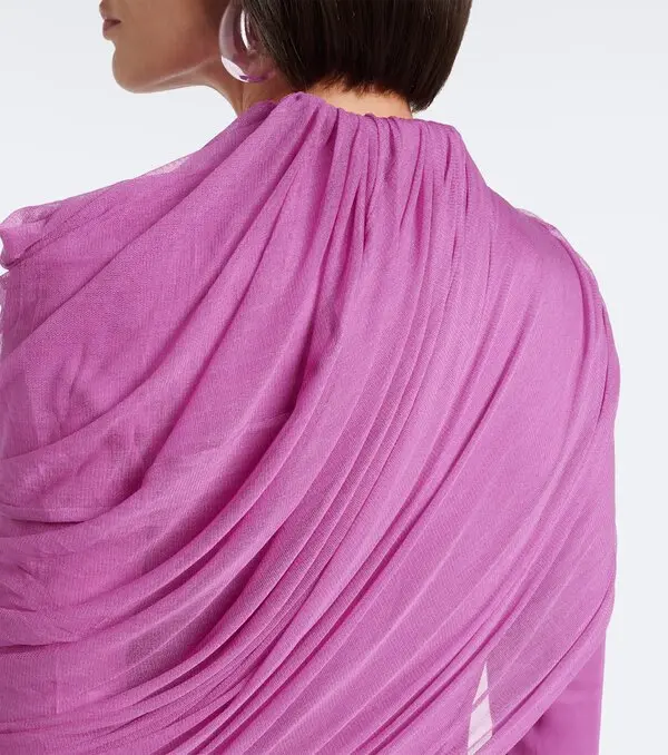 Christopher Esber Veil Draped Caped Minidress - Purple