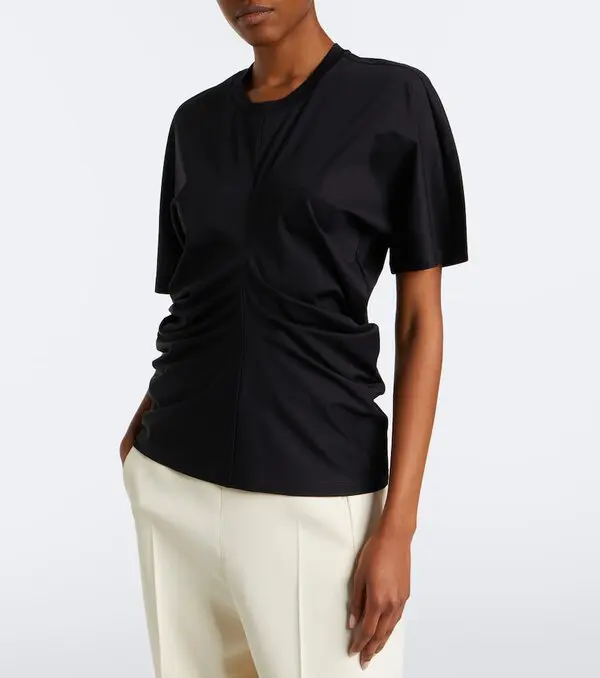 RÓHE Gathered Crewneck T-shirt - Black