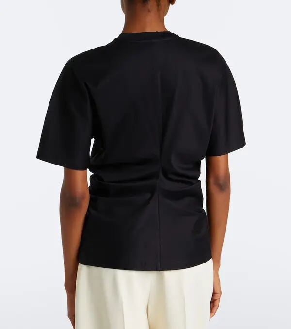 RÓHE Gathered Crewneck T-shirt - Black