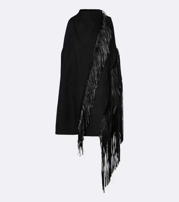 Sportmax Fringed Halterneck Cotton Top - Black