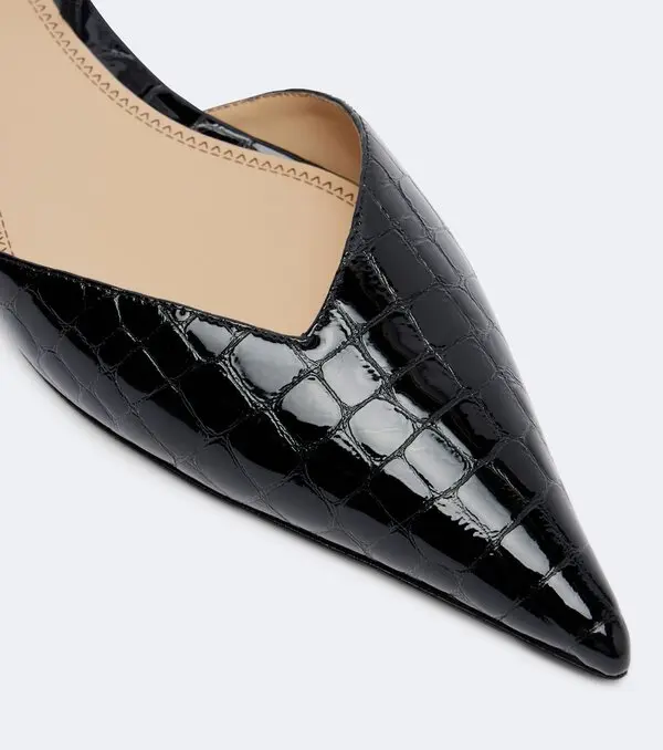 Victoria Beckham Pointed Toe Slingback Flats - Black