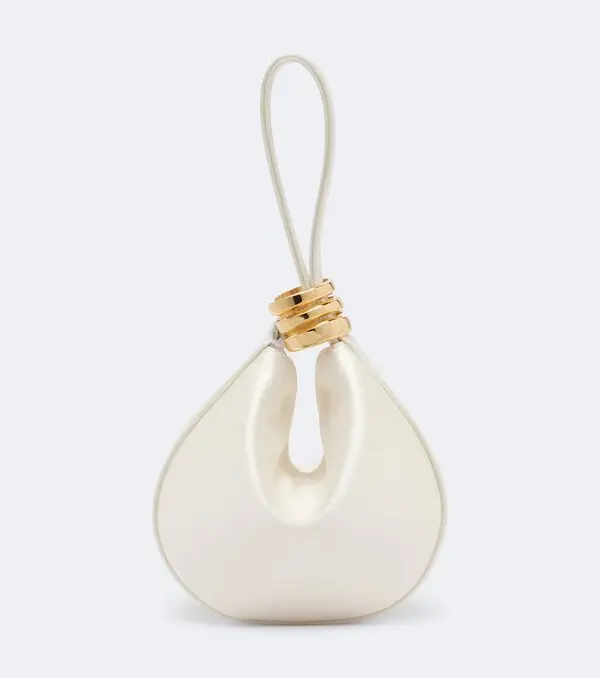 AMANU Zambia Mini Satin Top-handle Bag - White