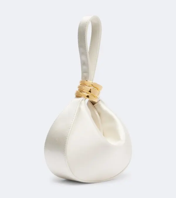 AMANU Zambia Mini Satin Top-handle Bag - White
