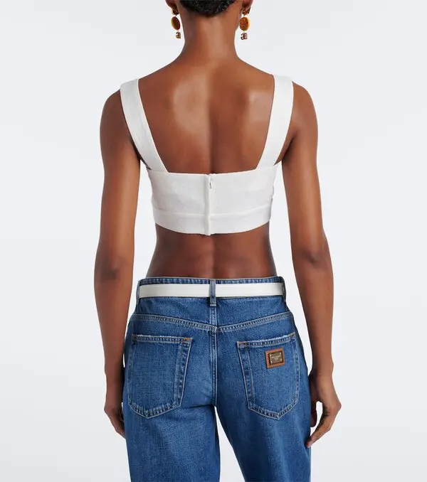 Dolce & Gabbana Cotton And Linen-blend Crop Top
