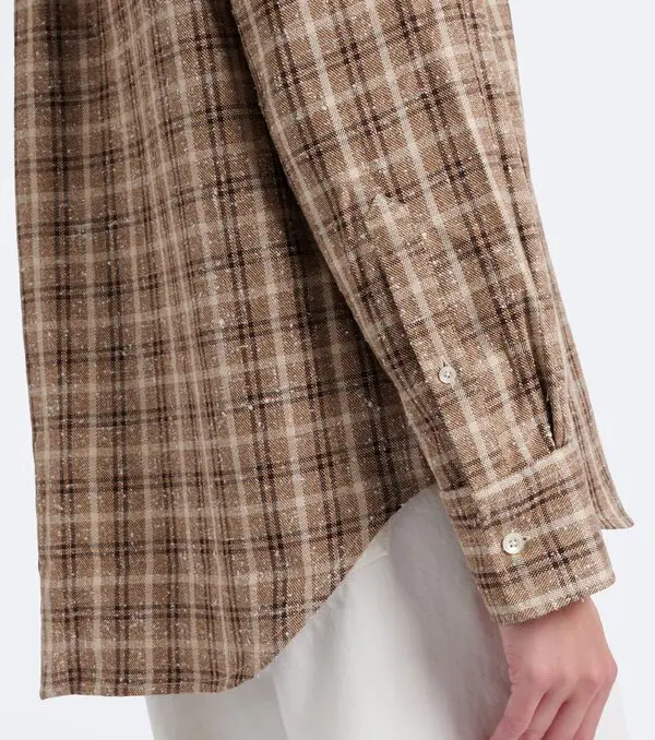 RÓHE Checked Bouclé Cotton And Silk-blend Overshirt