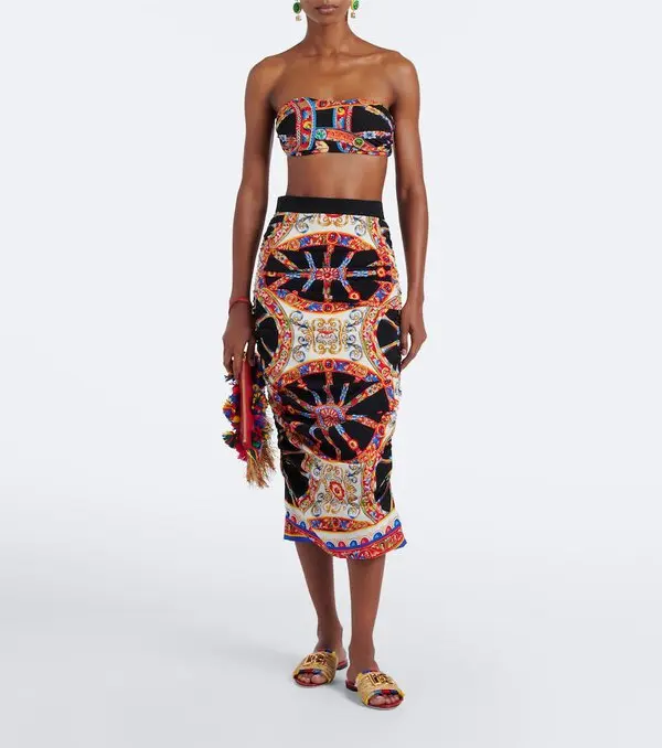 Dolce & Gabbana Caretto Silk-blend Midi Skirt