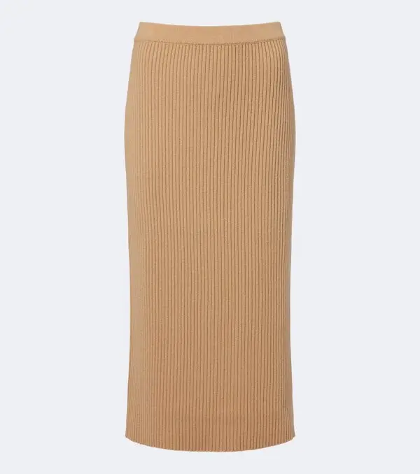 Jardin Des Orangers Virgin Wool And Cashmere Midi Skirt - Brown