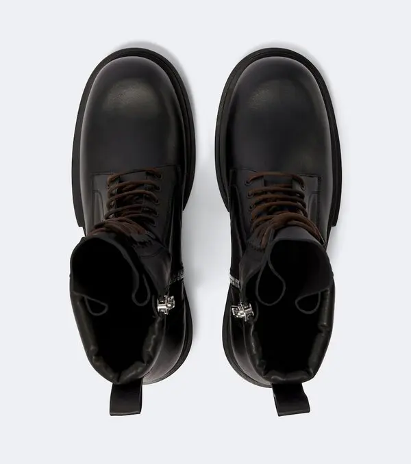 Rick Owens Army Gabe Leather Combat Boots - Black