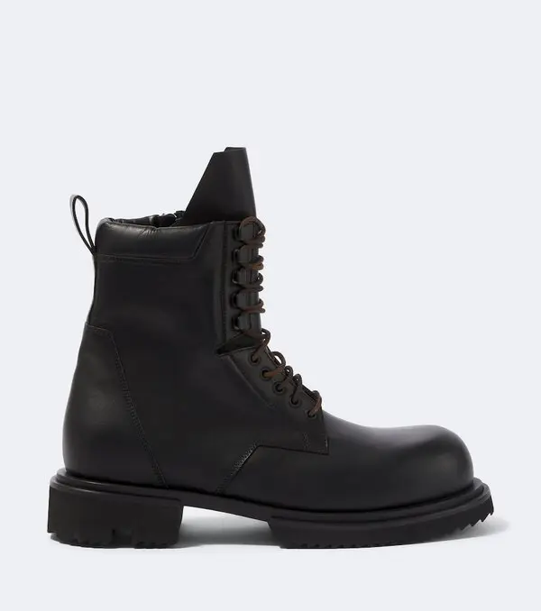 Rick Owens Army Gabe Leather Combat Boots - Black