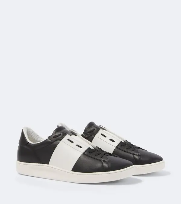 Valentino Garavani Open Royco Leather Sneakers - Black