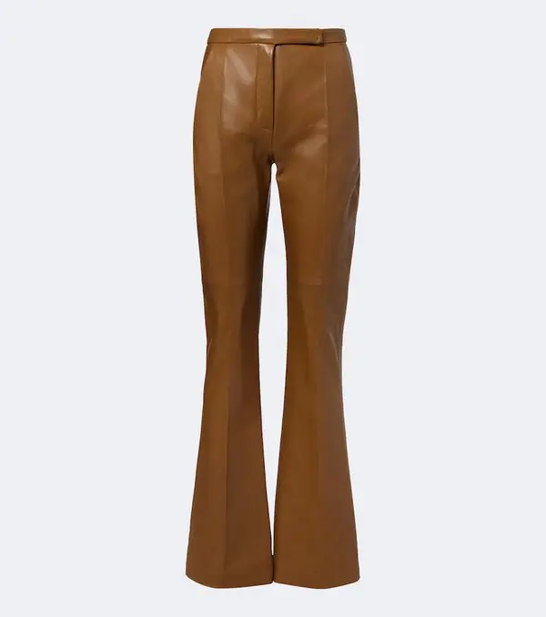Dorothee Schumacher Leather Flared Trousers - Brown