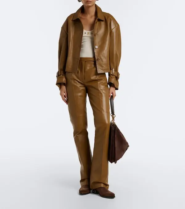 Dorothee Schumacher Leather Flared Trousers