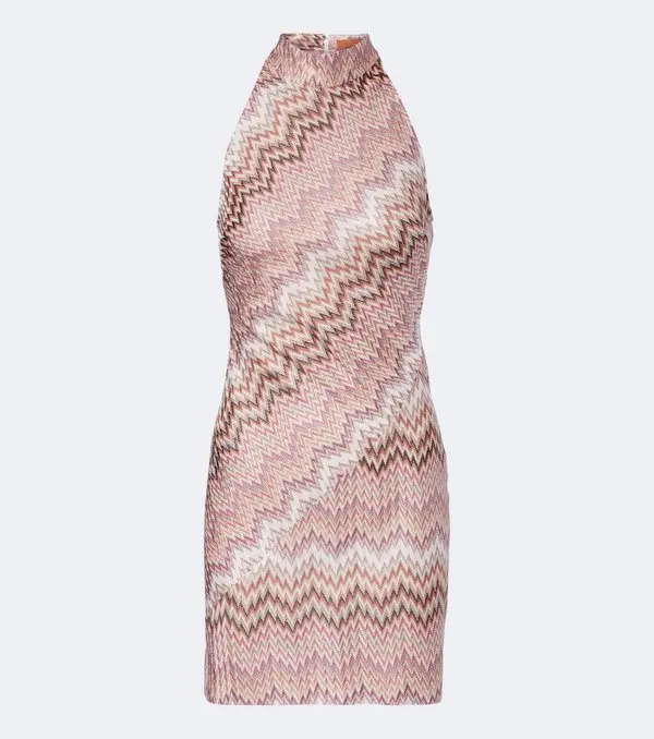 Missoni Zig Zag Lamé Minidress - Pink