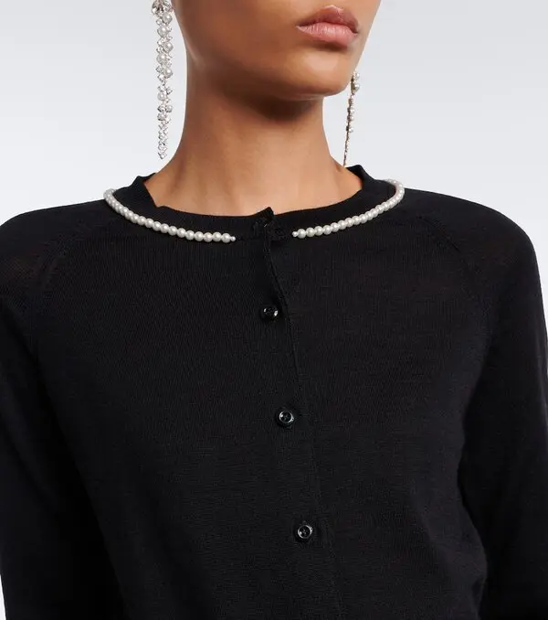 Simone Rocha Embellished Wool And Silk Cardigan