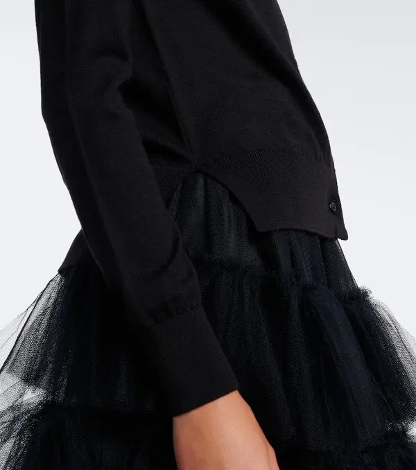 Simone Rocha Embellished Wool And Silk Cardigan