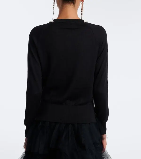 Simone Rocha Embellished Wool And Silk Cardigan