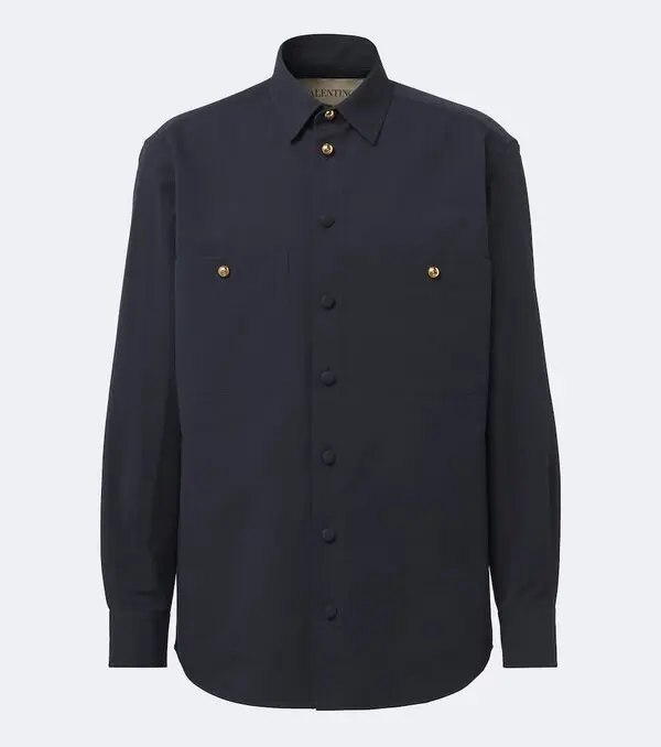 Valentino Garavani Cotton And Silk Shirt - Blue
