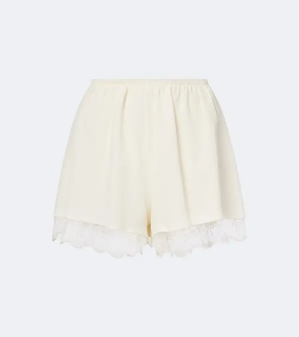 Simone Rocha Lace-trimmed Satin Shorts