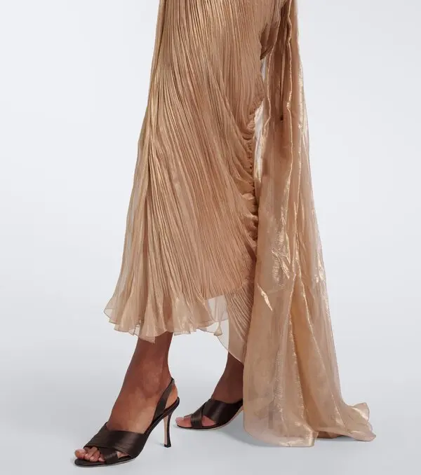 MARIA LUCIA HOHAN Corinna Silk Muslin Bustier Gown - Beige
