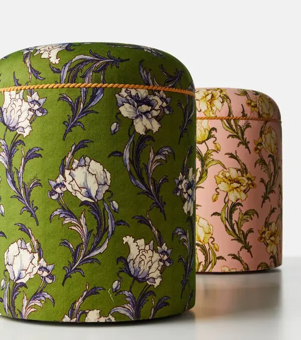La DoubleJ Baba' Floral Canvas Pouf
