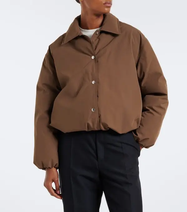 JIL SANDER Technical Down Jacket In Chocolate Plum - Brown