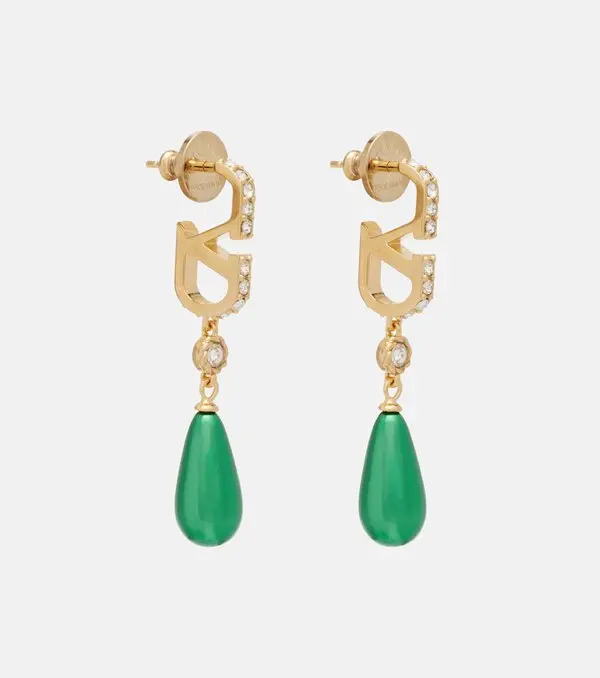 Valentino Garavani Vlogo Swarovski® Embellished Drop Earrings - Gold
