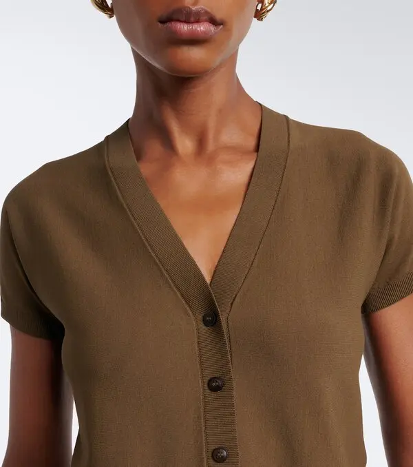 Max Mara Short Sleeve Knitted Top - Green