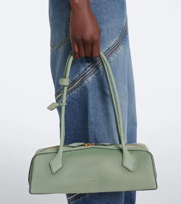 Alaïa Le Teckel Medium Suede Shoulder Bag - Green