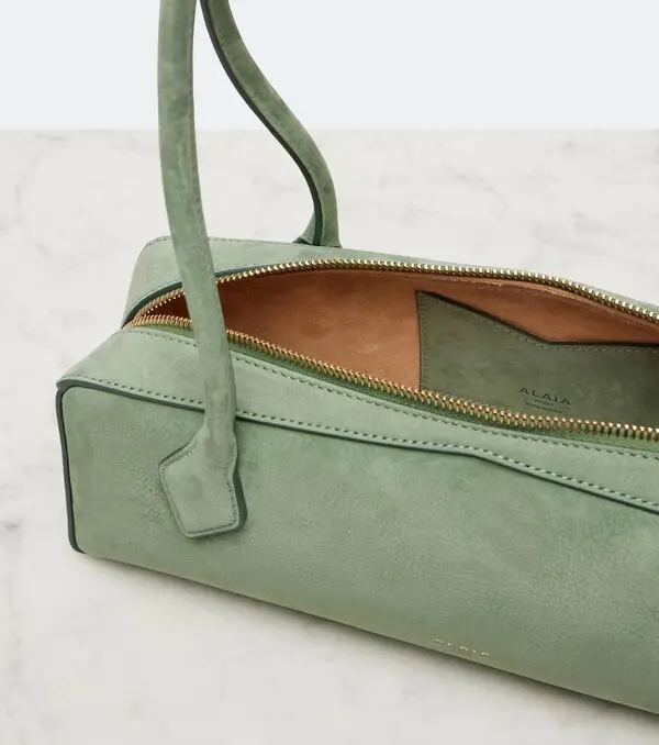 Alaïa Le Teckel Medium Suede Shoulder Bag - Green
