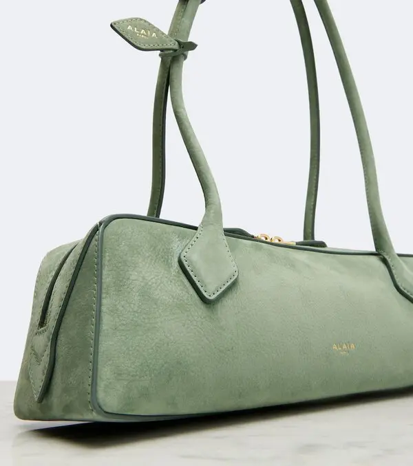 Alaïa Le Teckel Medium Suede Shoulder Bag - Green
