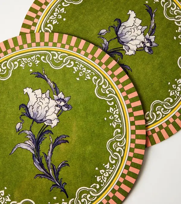 La DoubleJ Disk Set Of 2 Placemats - Green