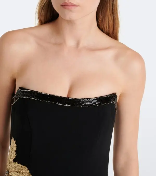 Costarellos Embellished Crêpe Gown