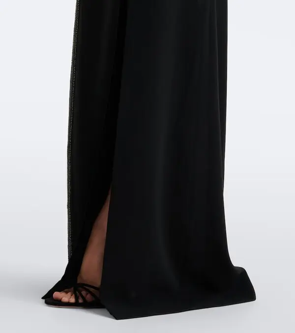 Costarellos Embellished Crêpe Gown
