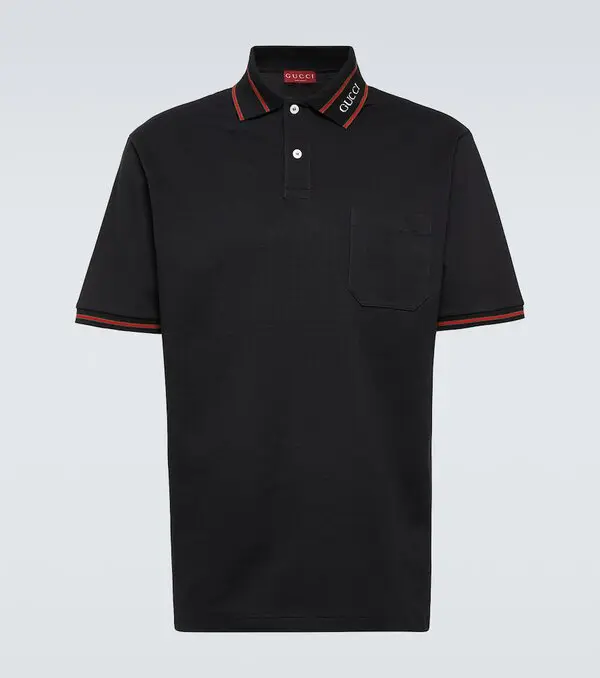 Gucci Cotton-blend Piqué Polo Shirt - Black