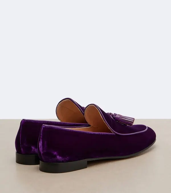 GIANVITO ROSSI Tasseled Velvet Loafers