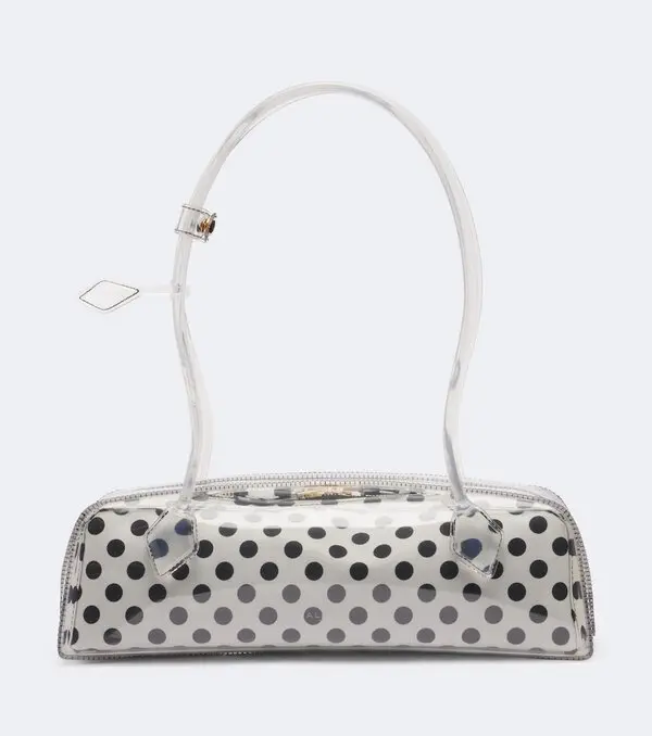 Alaïa Le Teckel Medium Polka-dot Shoulder Bag - White