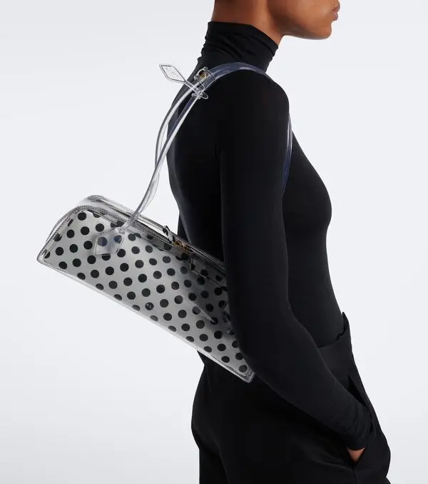 Alaïa Le Teckel Medium Polka-dot Shoulder Bag - White