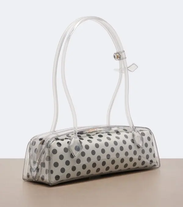Alaïa Le Teckel Medium Polka-dot Shoulder Bag - White