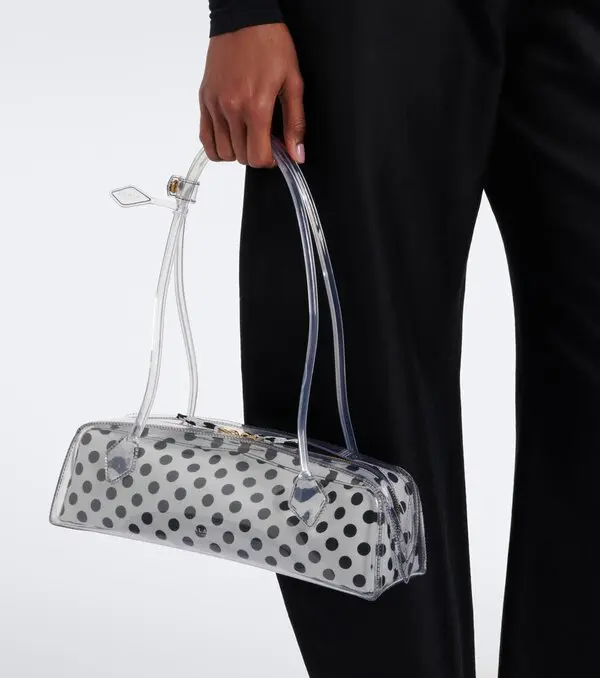 Alaïa Le Teckel Medium Polka-dot Shoulder Bag - White