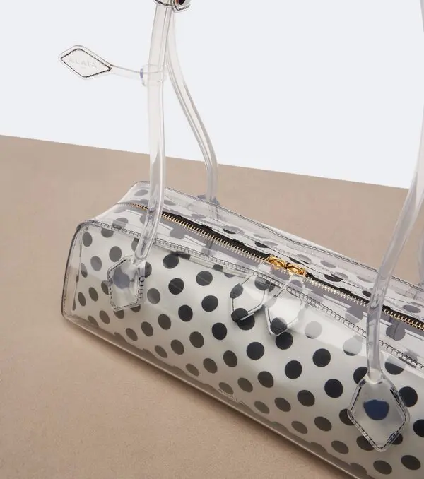 Alaïa Le Teckel Medium Polka-dot Shoulder Bag - White