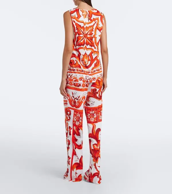 Dolce & Gabbana Majolica Print Wide-leg Trousers