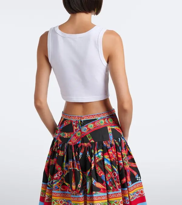 Dolce & Gabbana Sicilian Style" Cotton-blend Jersey Crop Top