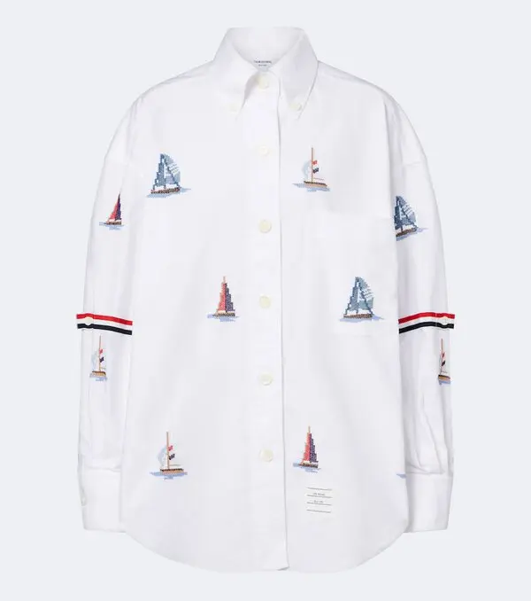 Thom Browne Printed Cotton Shirt - White
