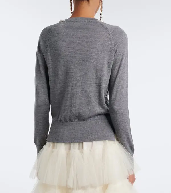 Simone Rocha Embellished Wool And Silk Cardigan