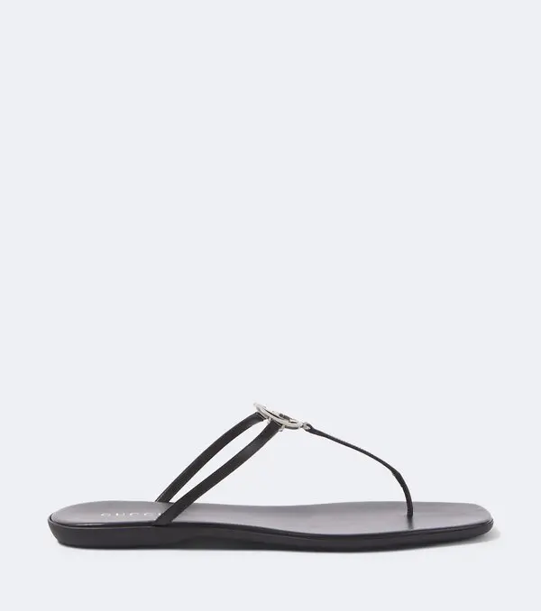 Gucci Interlocking G Leather Thong Sandals