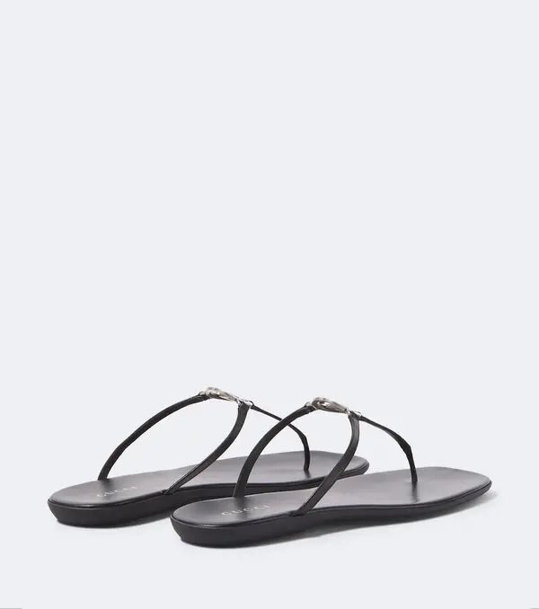 Gucci Interlocking G Leather Thong Sandals