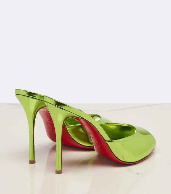 CHRISTIAN LOUBOUTIN Me Dolly Mirrored Leather Mules