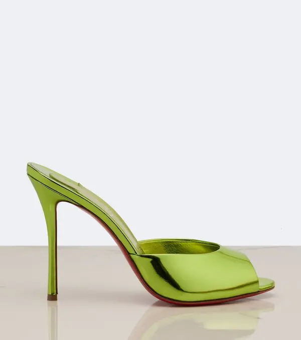 CHRISTIAN LOUBOUTIN Me Dolly Mirrored Leather Mules