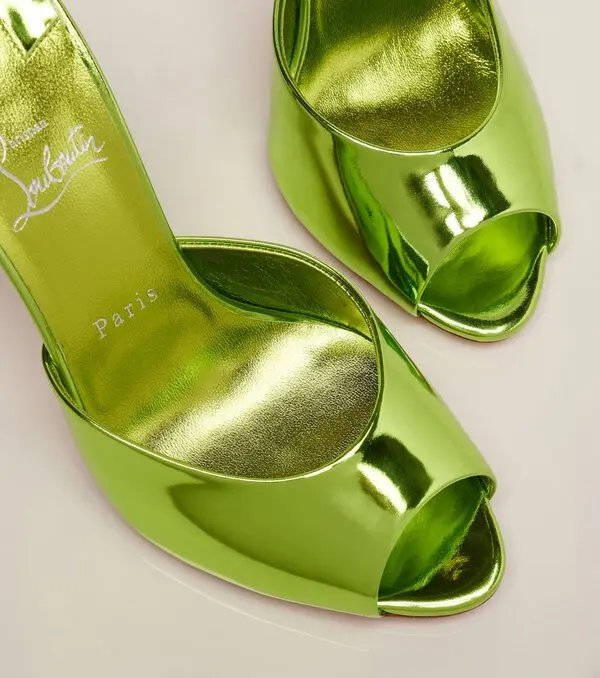 CHRISTIAN LOUBOUTIN Me Dolly Mirrored Leather Mules