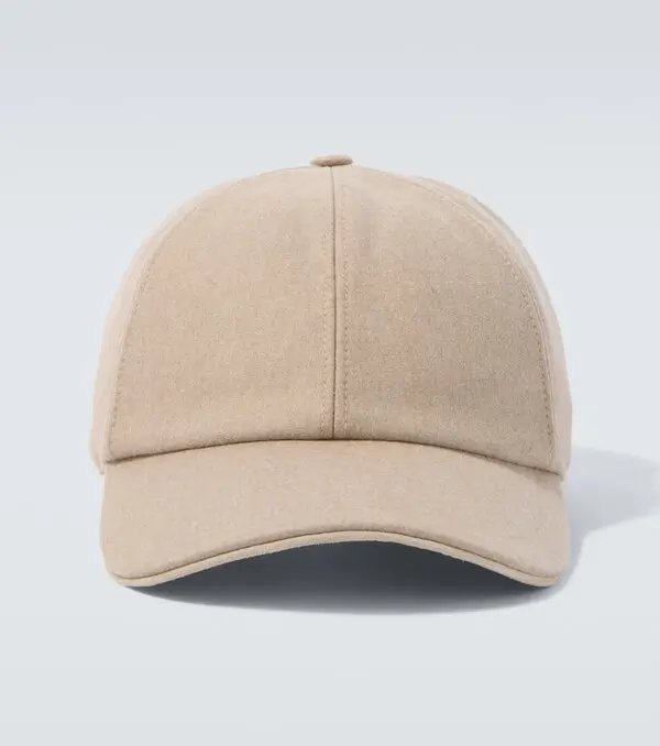 Eleventy Baseball Cap In Wool, Silk, And Cashmere - Beige